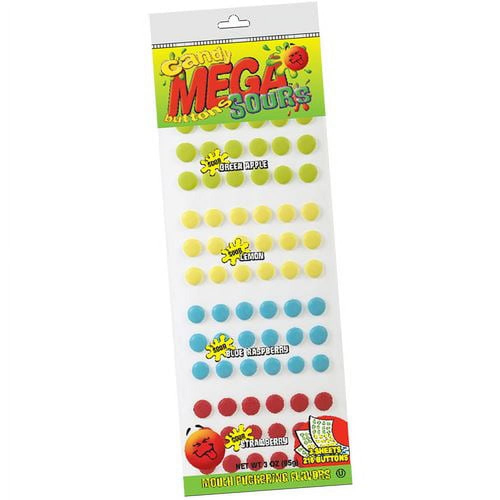 Candy Buttons - Mega Sour Pack of 3 216 Buttons - Walmart.com