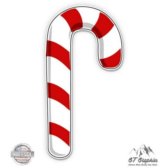 Candy Cane - 12" Vinyl Sticker Waterproof Decal - Walmart.com