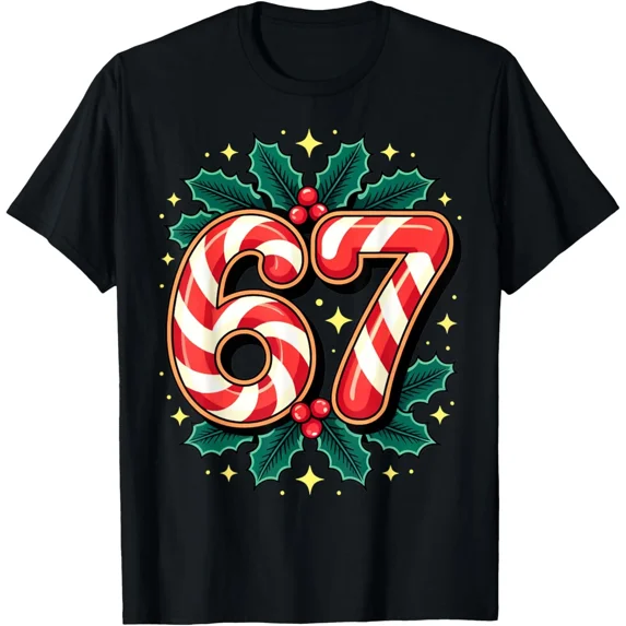 Candy Cane 67 Meme Racer Holiday Xmas Fun Unisex T-Shirt, up to size ...