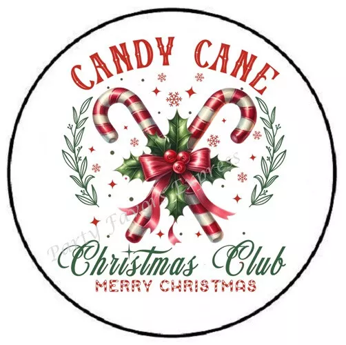 Candy Cane Christmas Club Stickers Party Favors Gift For You - Decorate ...