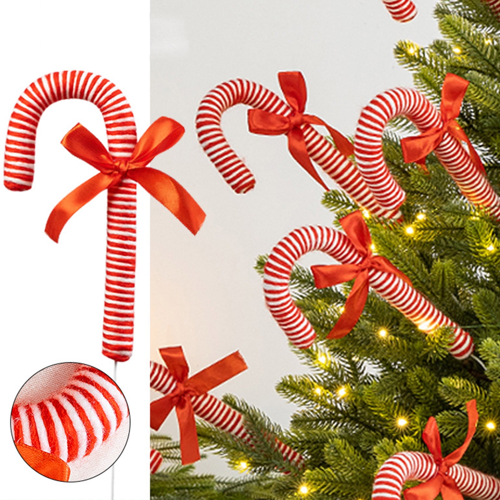 Candy Cane Christmas Decorations Red and White Branches, Holiday Candy ...
