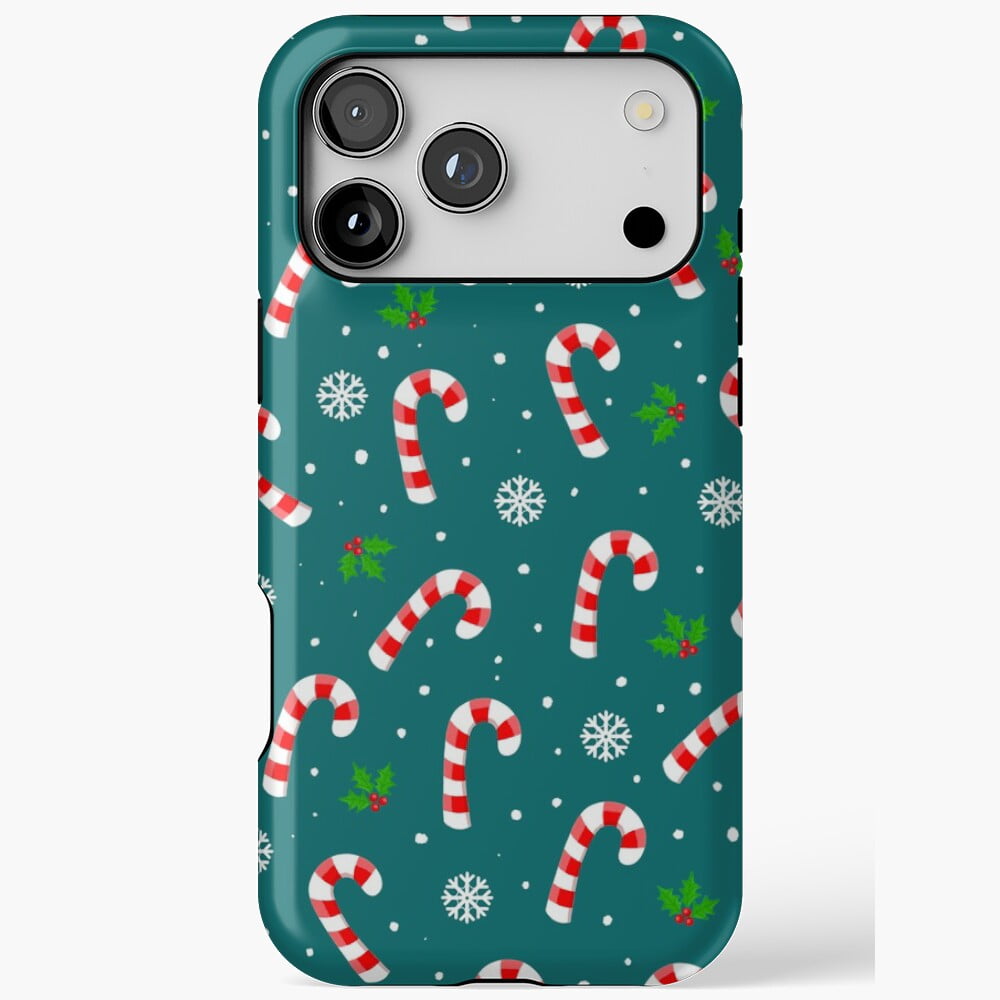 Candy Cane Christmas Pattern Case for iPhone 11 12 13 14 15 16 17 Pro ...