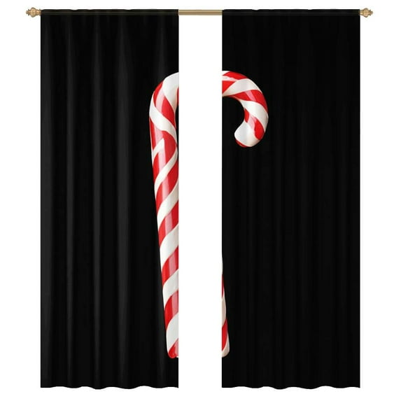 Candy Cane Christmas Treat Modern Tulle Window Curtains for Living Room ...