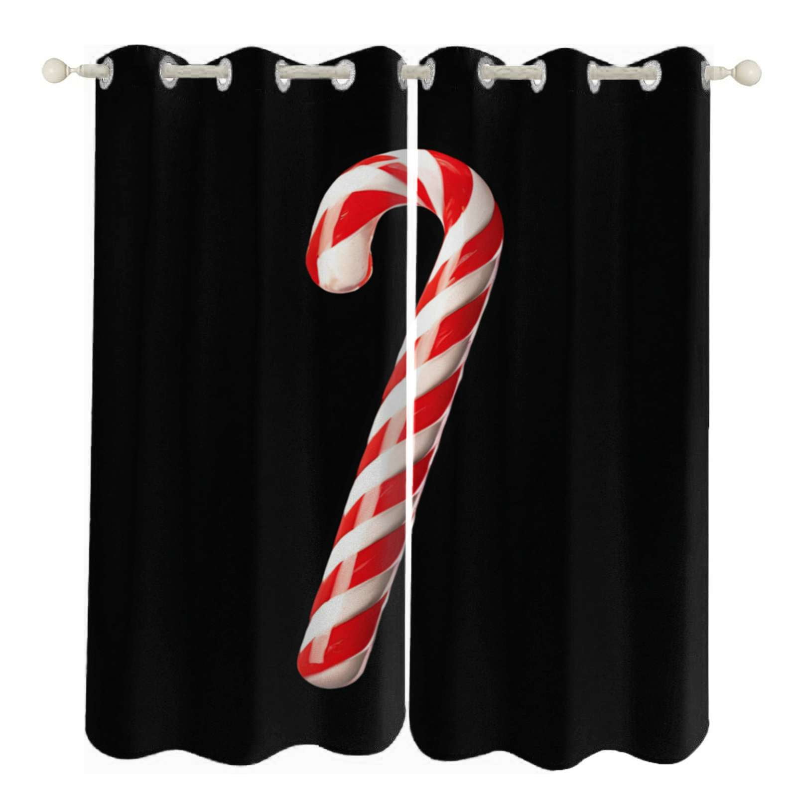 Candy Cane Christmas Treat Sunshade Curtains Home Bedroom Living Room ...