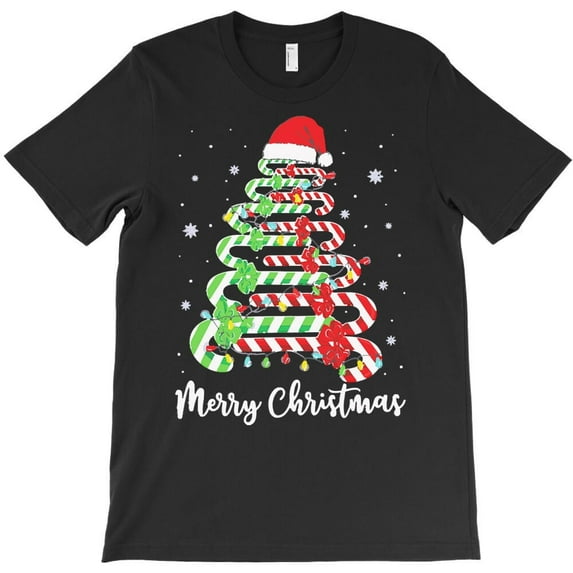 Candy Cane Christmas Tree Funny St. Nick Hat Xmas Holiday Graphic ...