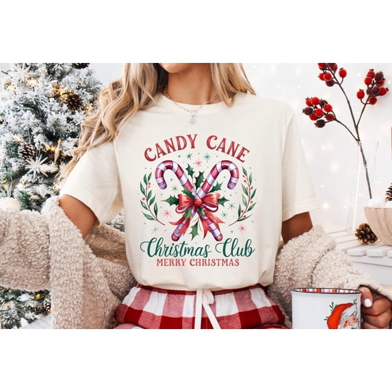 Candy Cane Club Shirt, Festive T-shirt, Merry All Size S-5Xl - Walmart.com
