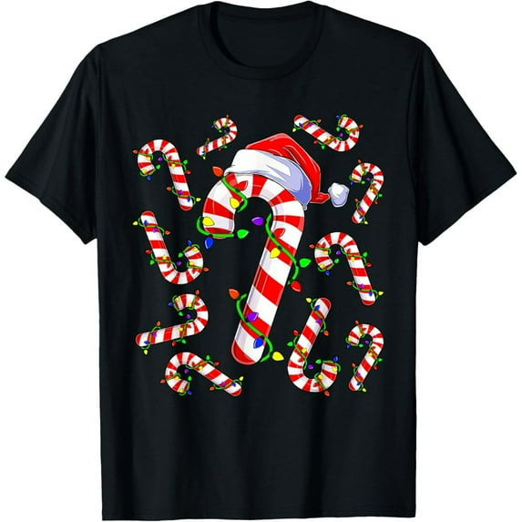 Candy Cane Crew Christmas T-Shirt Matching Santa Holiday Tee for Women ...