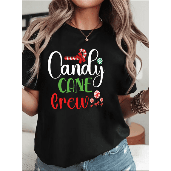 Candy Cane Crew Festive Lights Family Matching Holiday Event Unisex T ...