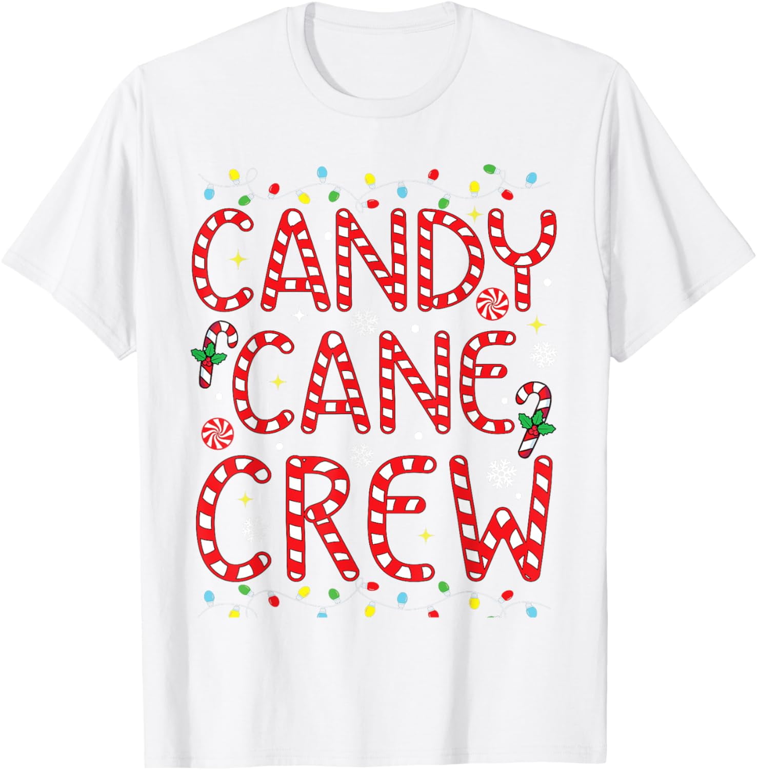 Candy Cane Crew Funny Christmas Candy Cane Lover Xmas Pajama T-ShirtMen ...