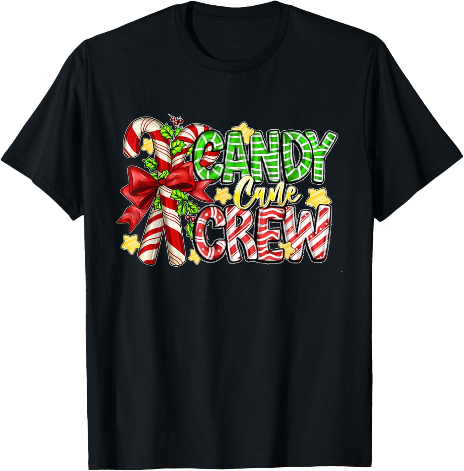 Candy Cane Crew Funny Christmas Candy Lover X-mas Funny T-Shirt ...