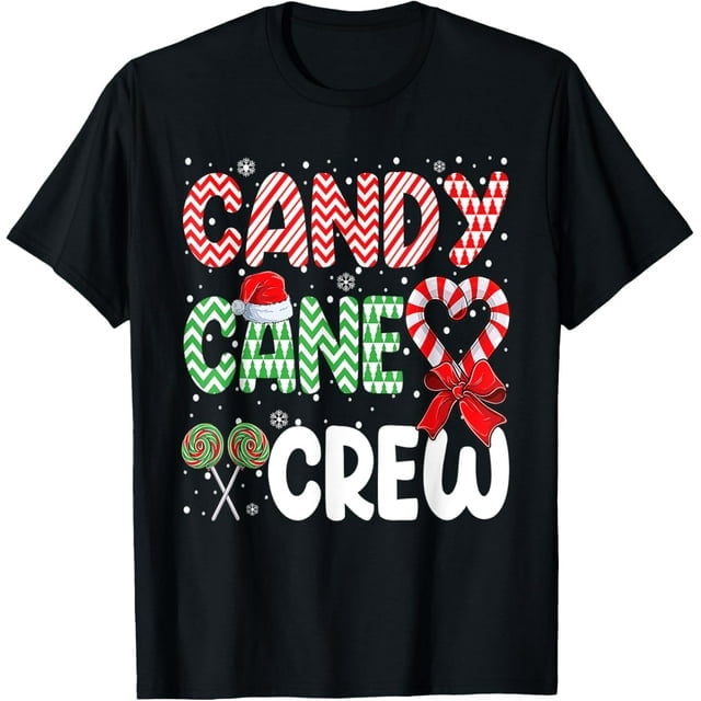 Candy Cane Crew Santa Christmas Family Xmas Girls Boys Kids T-Shirt ...