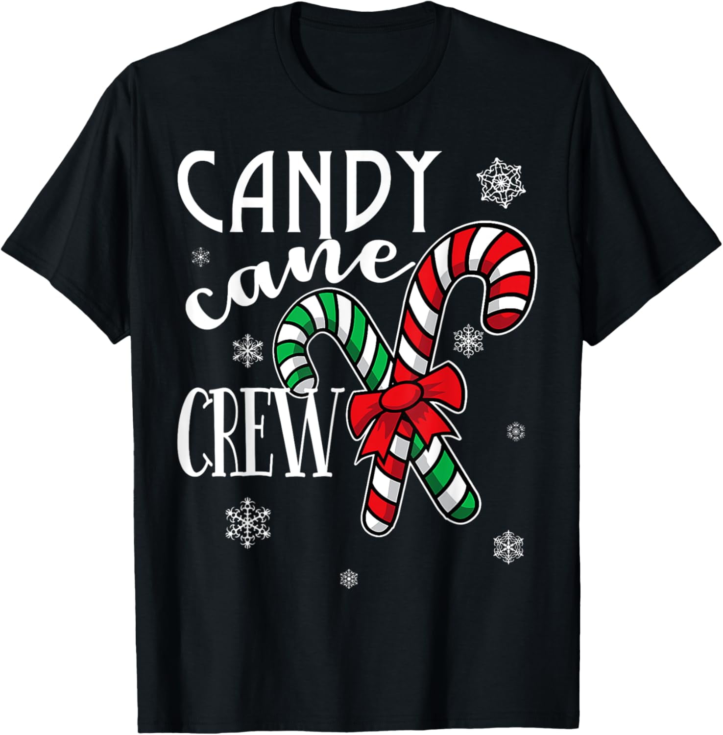 Candy Cane Crew Snow Merry Christmas T-Shirt - Walmart.com
