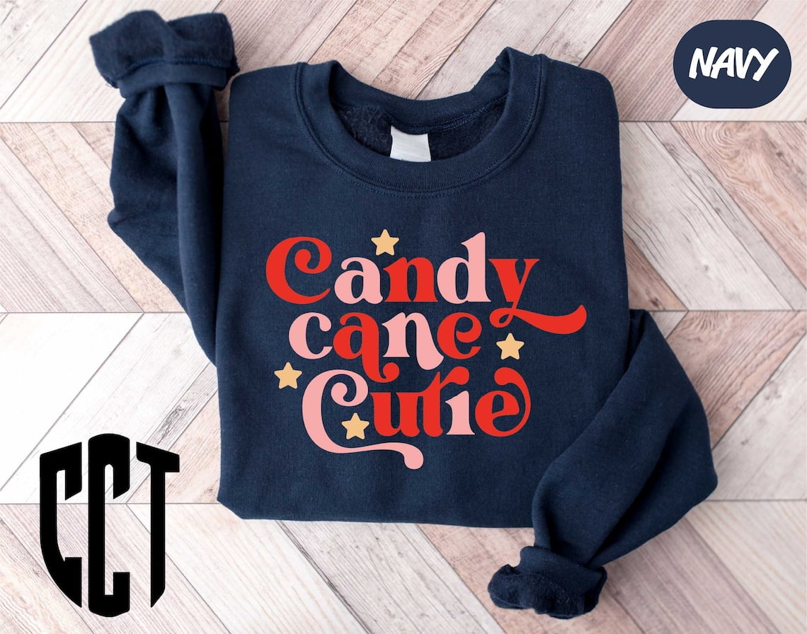 Candy Cane Cutie Winter Holiday Sweater, Candy Cane Sweatshirt, Winter ...