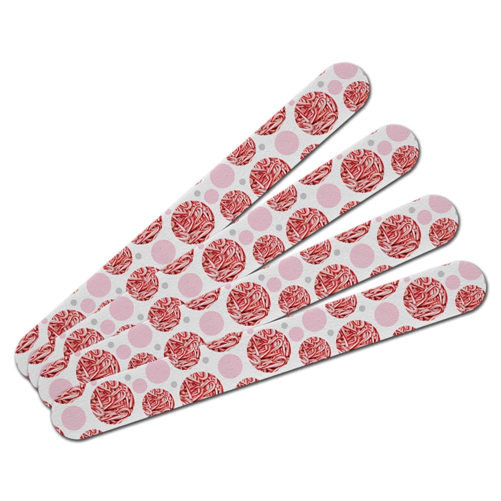 Candy Cane Fabulous Christmas Double-Sided Nail File Emery Board Set 4 ...