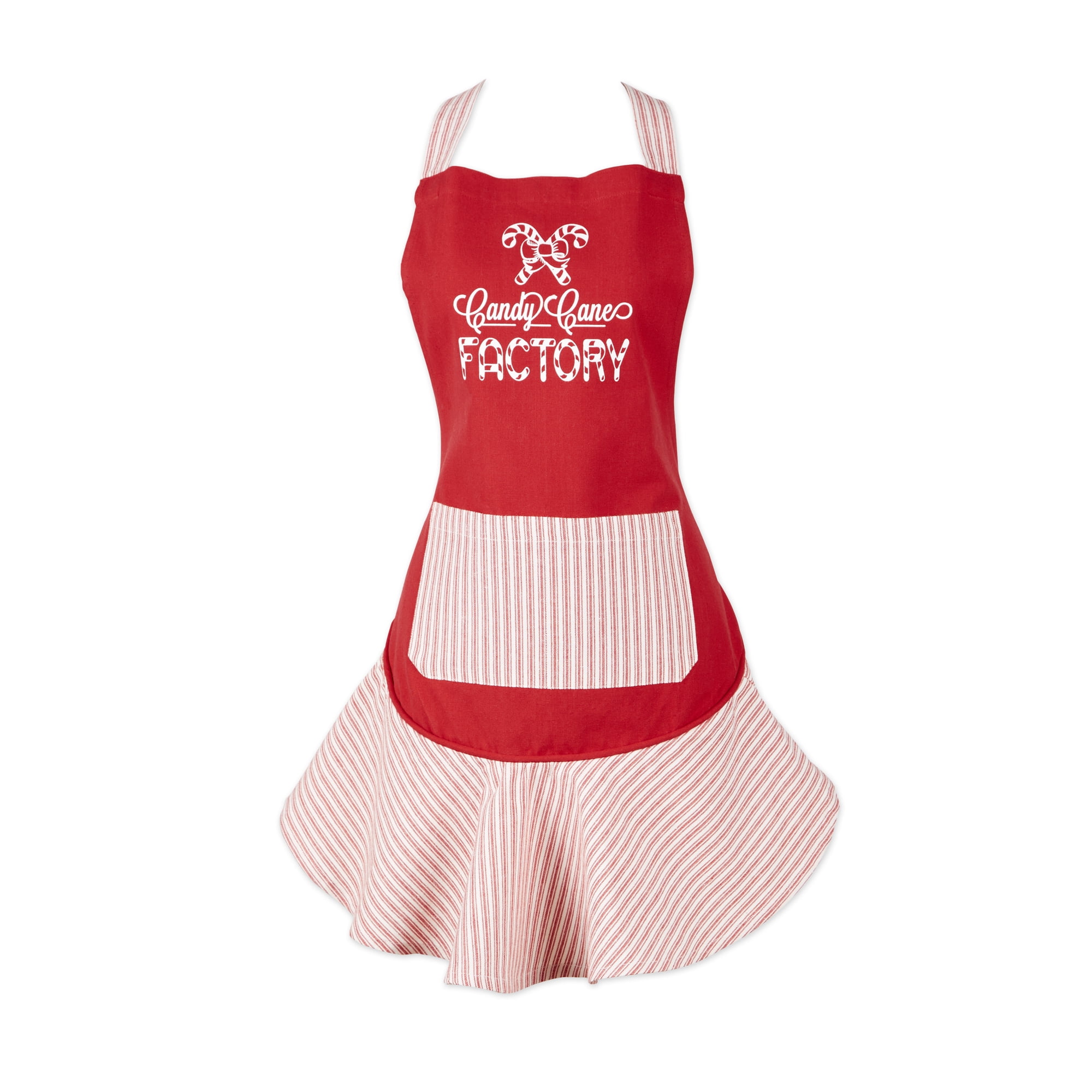 Candy Cane Factory Ruffle Apron - Walmart Business Supplies