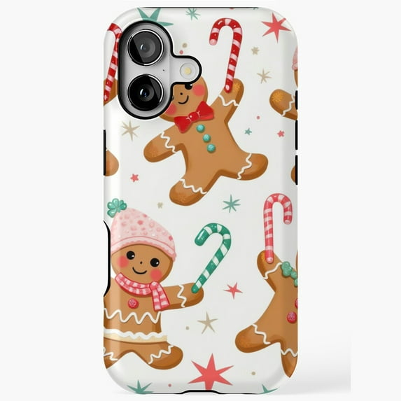 Candy Cane Gingerbread Cookie Holiday Pattern Case for iPhone 17 through 11 Pro Max - Walmart.com