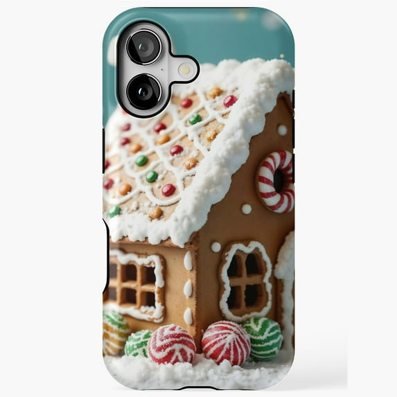 Candy Cane Gingerbread House with Christmas Trees Case for iPhone 17 ...