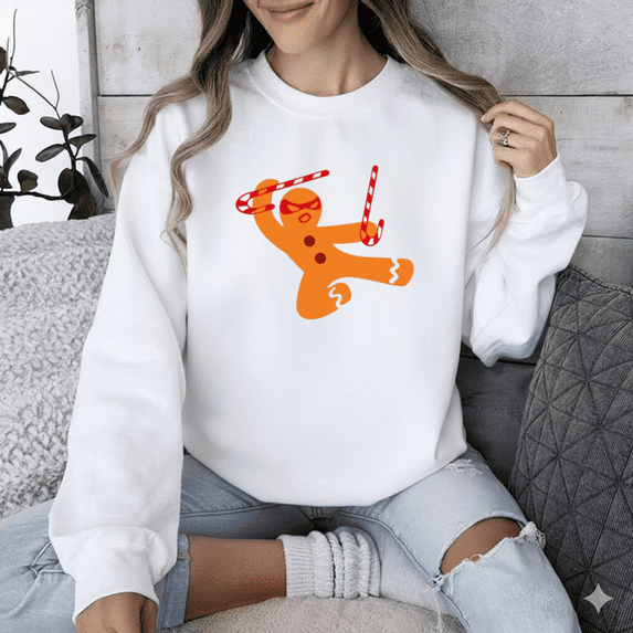 Candy Cane Gingerbread Man Fun Holiday Cookie Festive Christmas Art ...