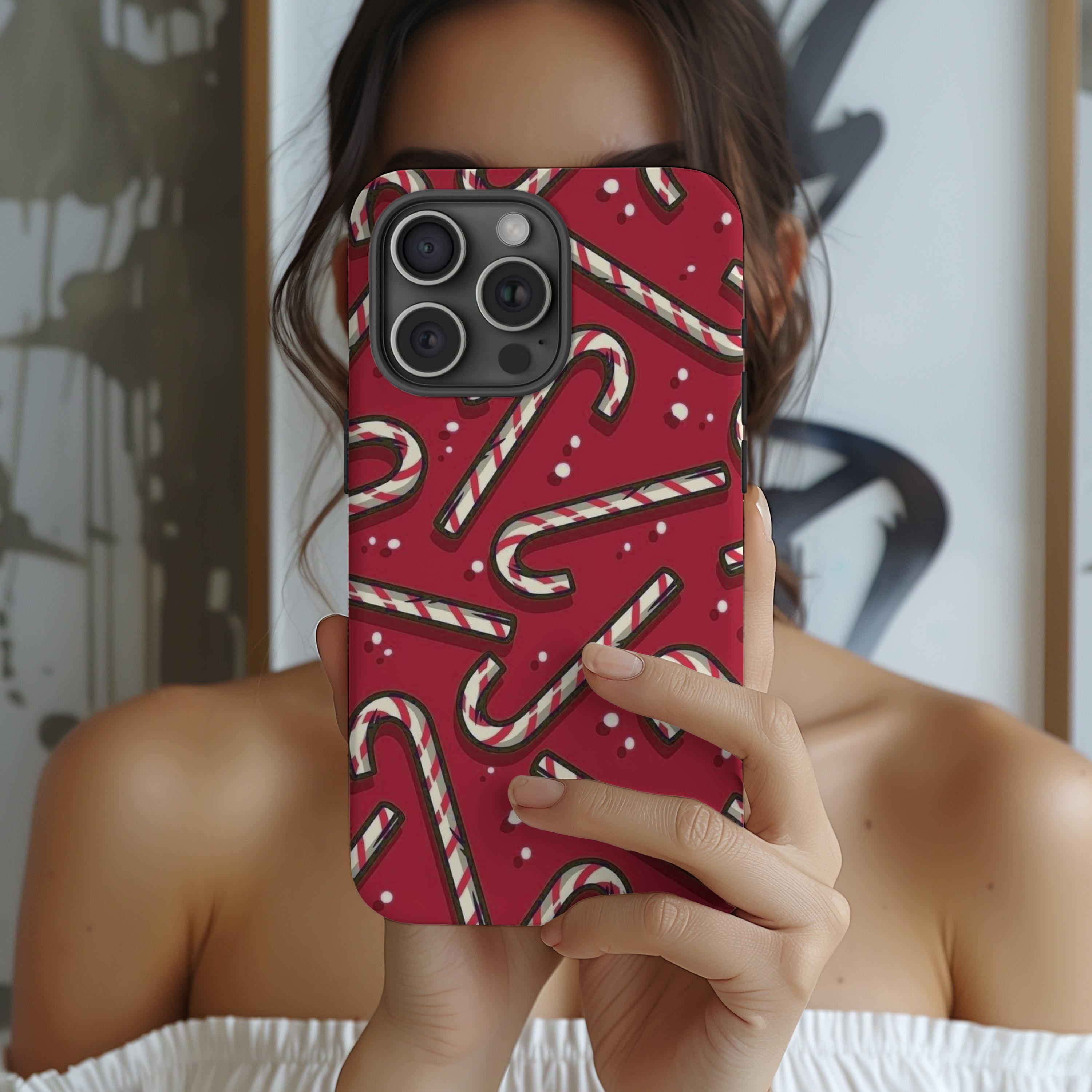 Candy Cane Holiday Phone Case Festive Winter Cheer Design 17 16 15 14 ...