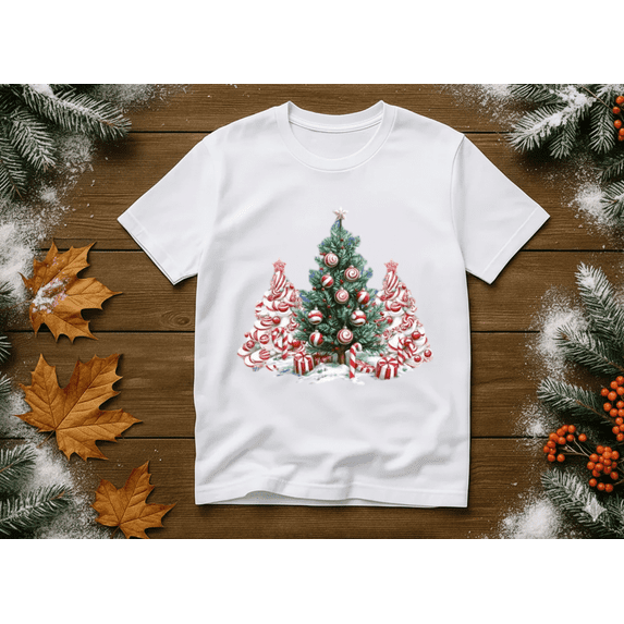 Candy Cane Holiday Tree Peppermint Sweet Festive Cheer Unisex T-Shirt ...