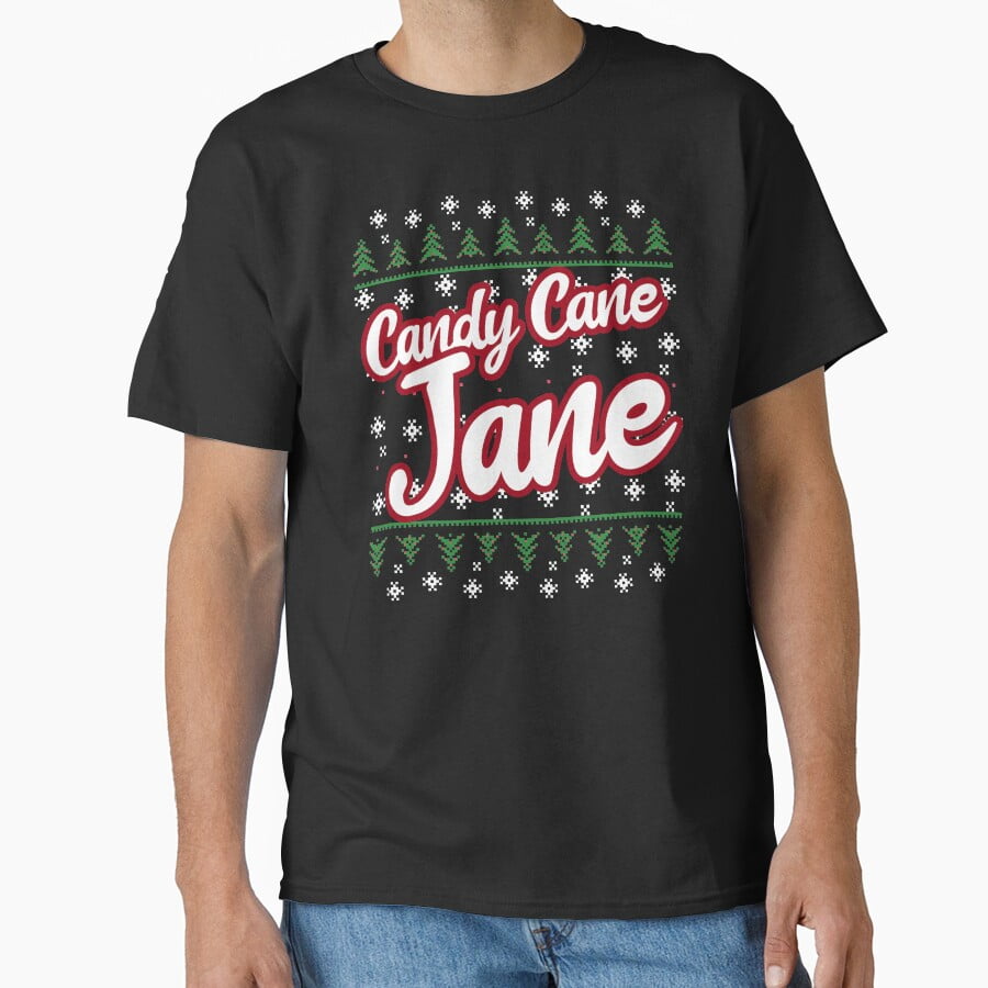 Candy Cane Jane Christmas Party Name Group Graphic Design Unisex T-Shirt , up to Size 5XL ...