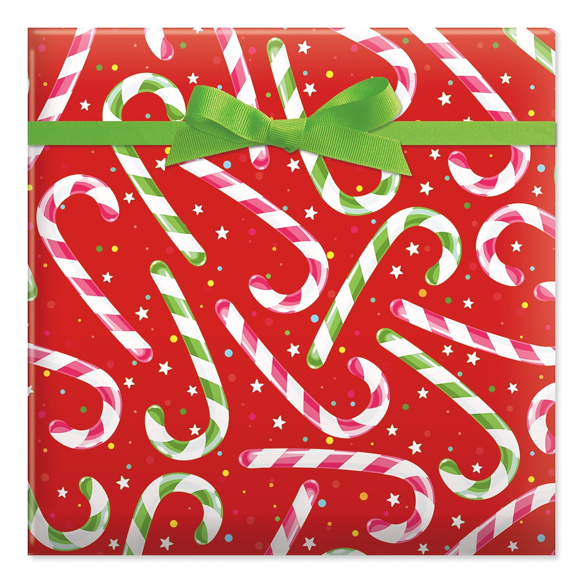 "Jumbo Candy Cane Joy Christmas Gift Wrap - 1 Roll, 23"" x 32ft, Tear ...