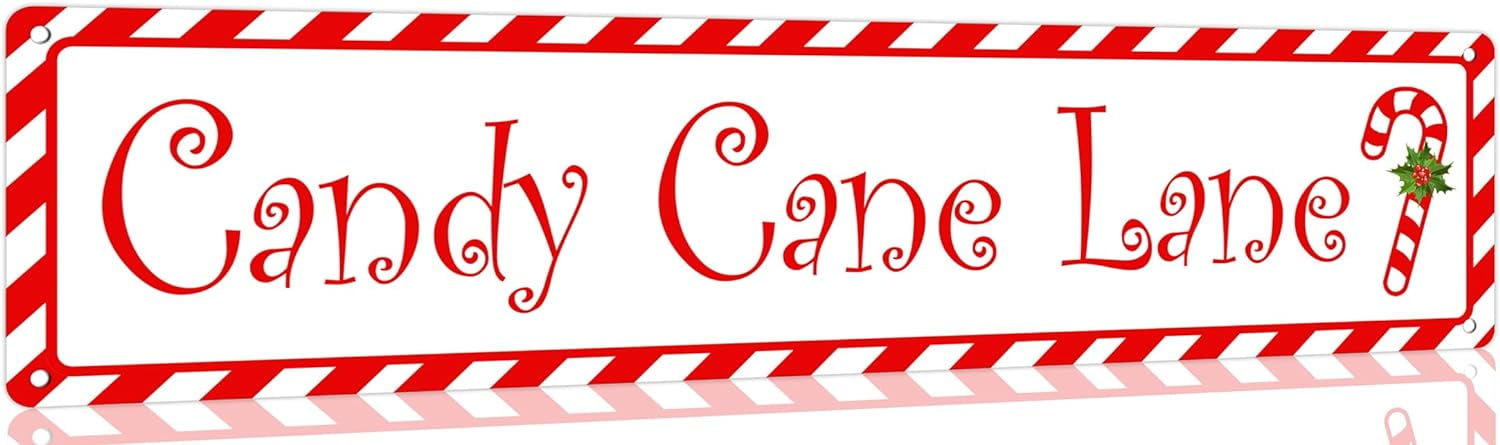Candy Cane Lane Wall Art Sign - Exquisite Wall Art Decor Inspirational ...