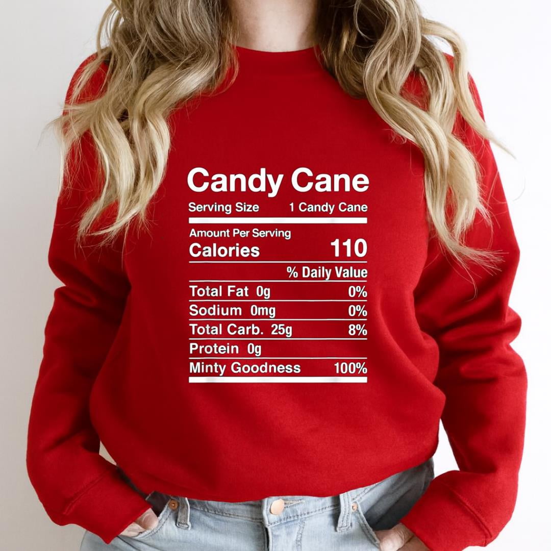 Candy Cane Nutrition Facts Funny Christmas Matching Holiday Graphic ...