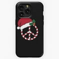 Candy Cane Peace Sign Cute Holiday Gift Pattern for iPhone 17 16 15 14 ...