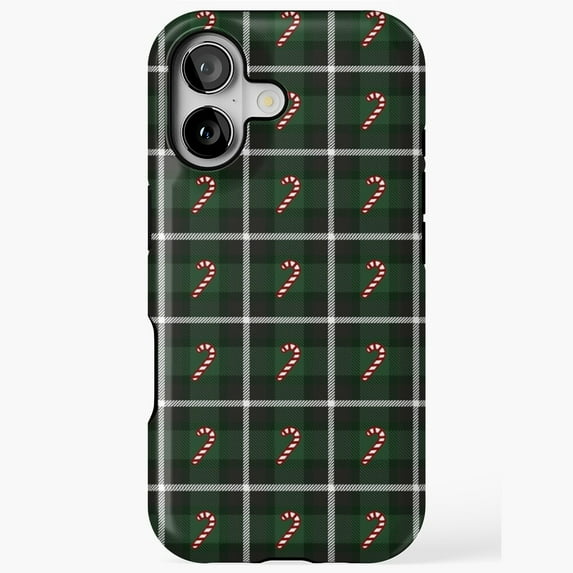Candy Cane Plaid Christmas Pattern Holiday Case for iPhone 17 through 11 Pro Max - Walmart.com