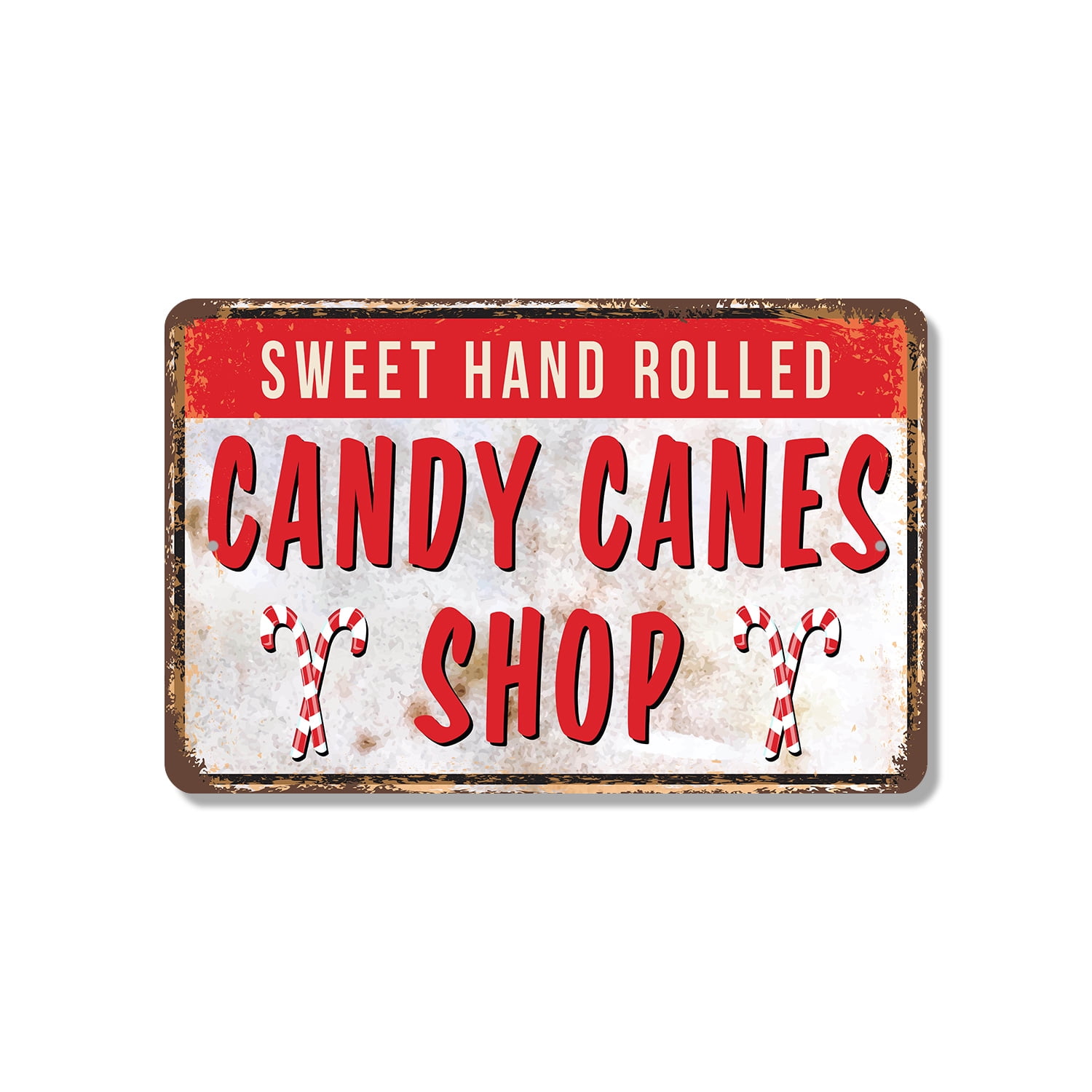 Candy Cane Shop 11 Inch x 17 Inch Novelty Plastic Sign Peppermint ...