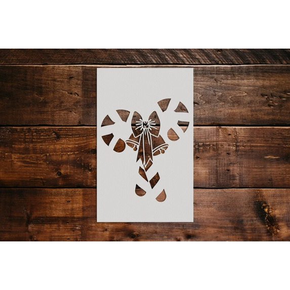 Candy Cane Stencil - Art and Wall Stencil (3"x6") - Walmart.com