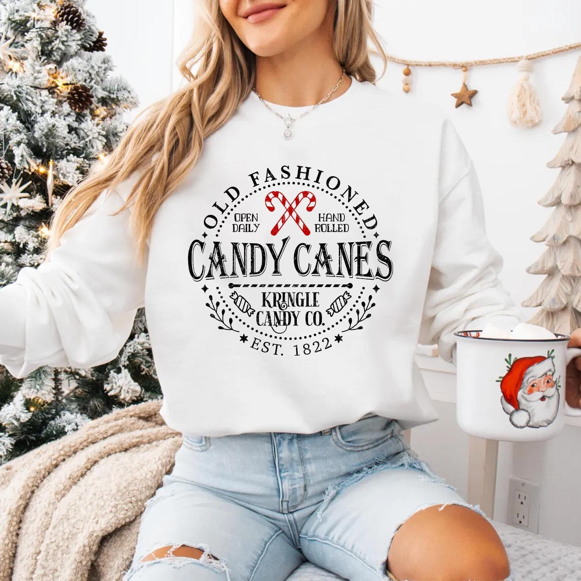 Candy Cane T-Shirt, North Pole T-Shirt, Retro Christmas T-Shirt, Candy ...