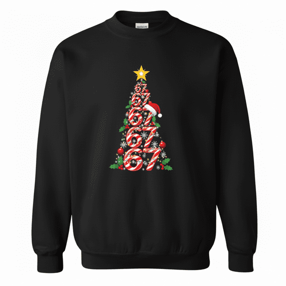 Candy Cane Tree Six Seven Meme Funny Christmas Holiday Graphic ...