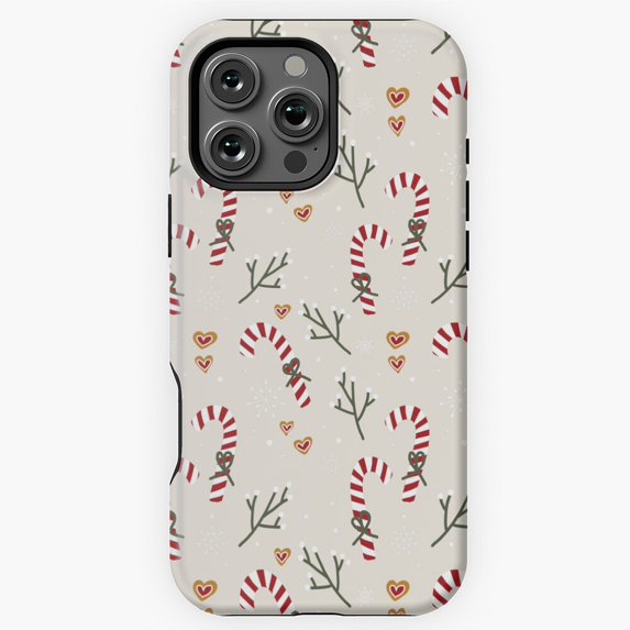 Candy Cane Xmas Art Phone Case for iPhone 11 12 13 14 15 16 17 Pro Max ...