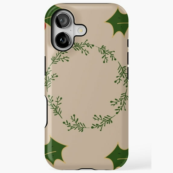 Candy Cane and Holly Pattern Holiday Design iPhone Case for iPhone 17 ...