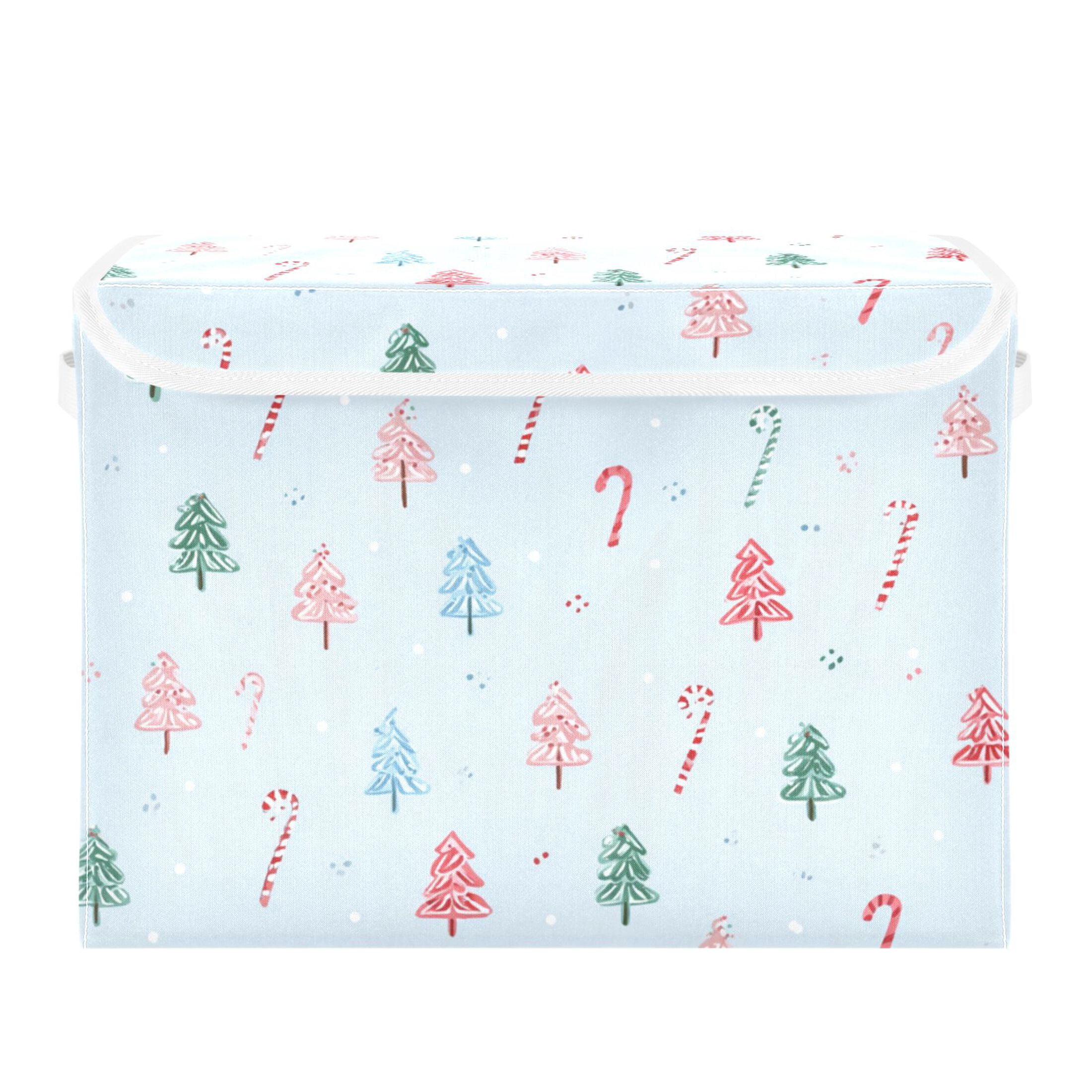 Candy Canes Colorful Christmas Trees Foldable Storage Bins with Lids ...