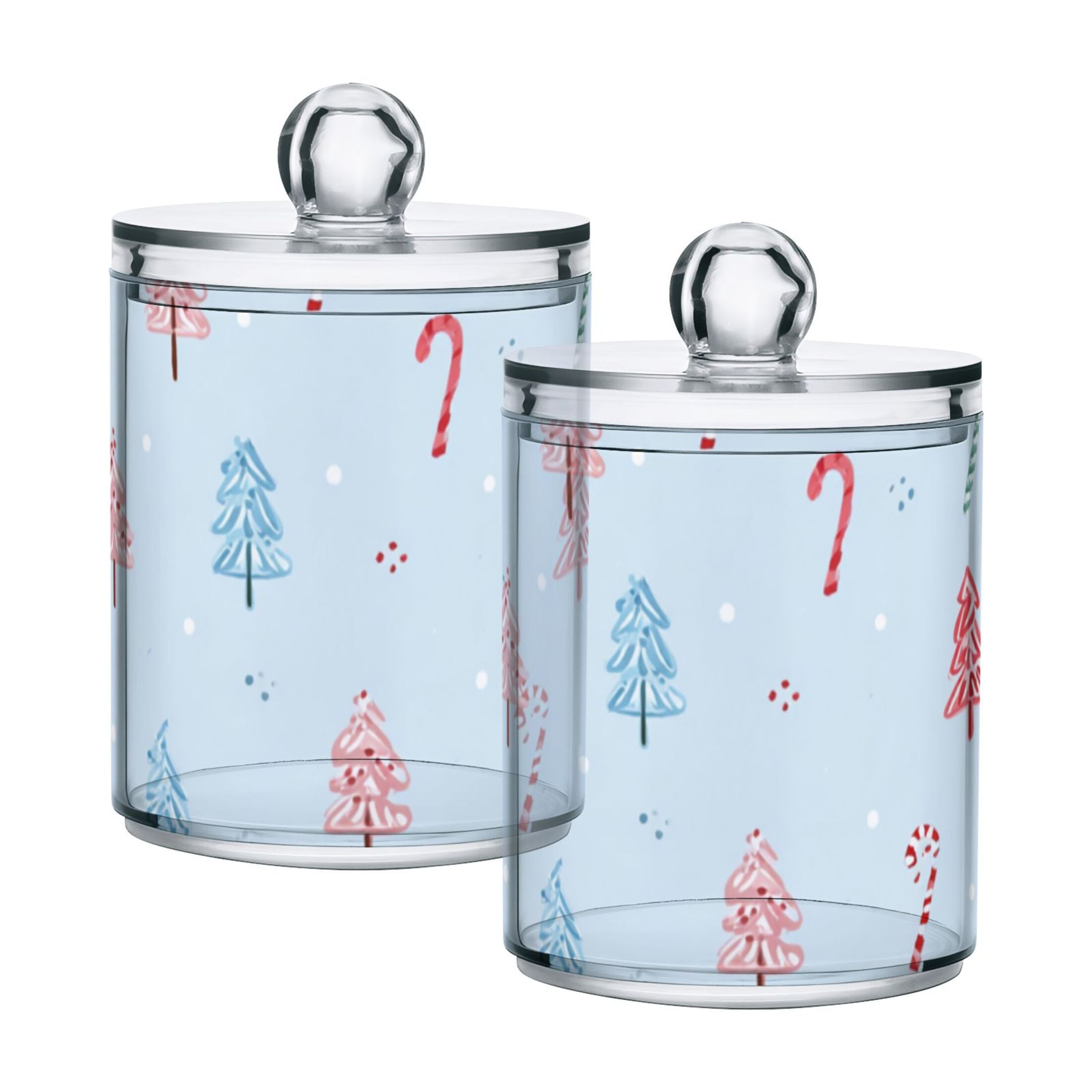 Candy Canes Colorful Christmas Trees Translucent Plastic Cans Storage ...