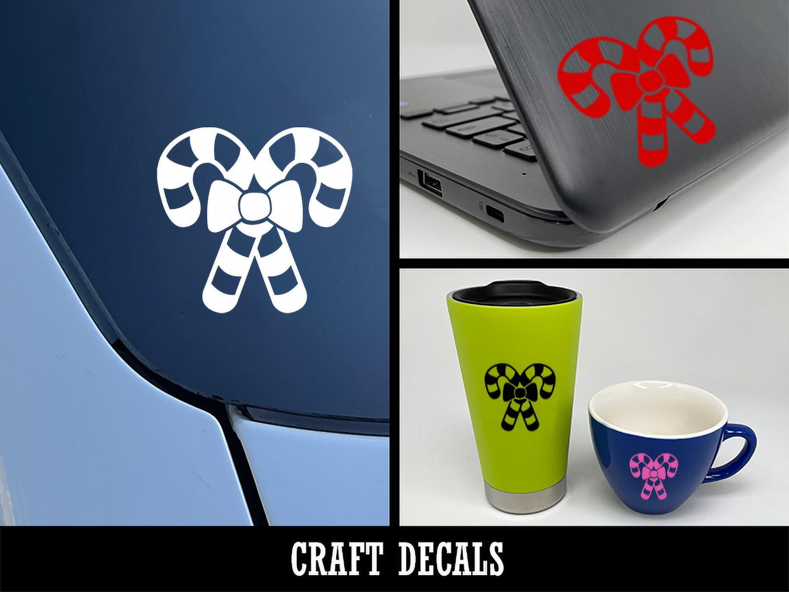 Candy Canes with Bow Christmas Craft Vinyl Indoor Outdoor Decal Sticker ...