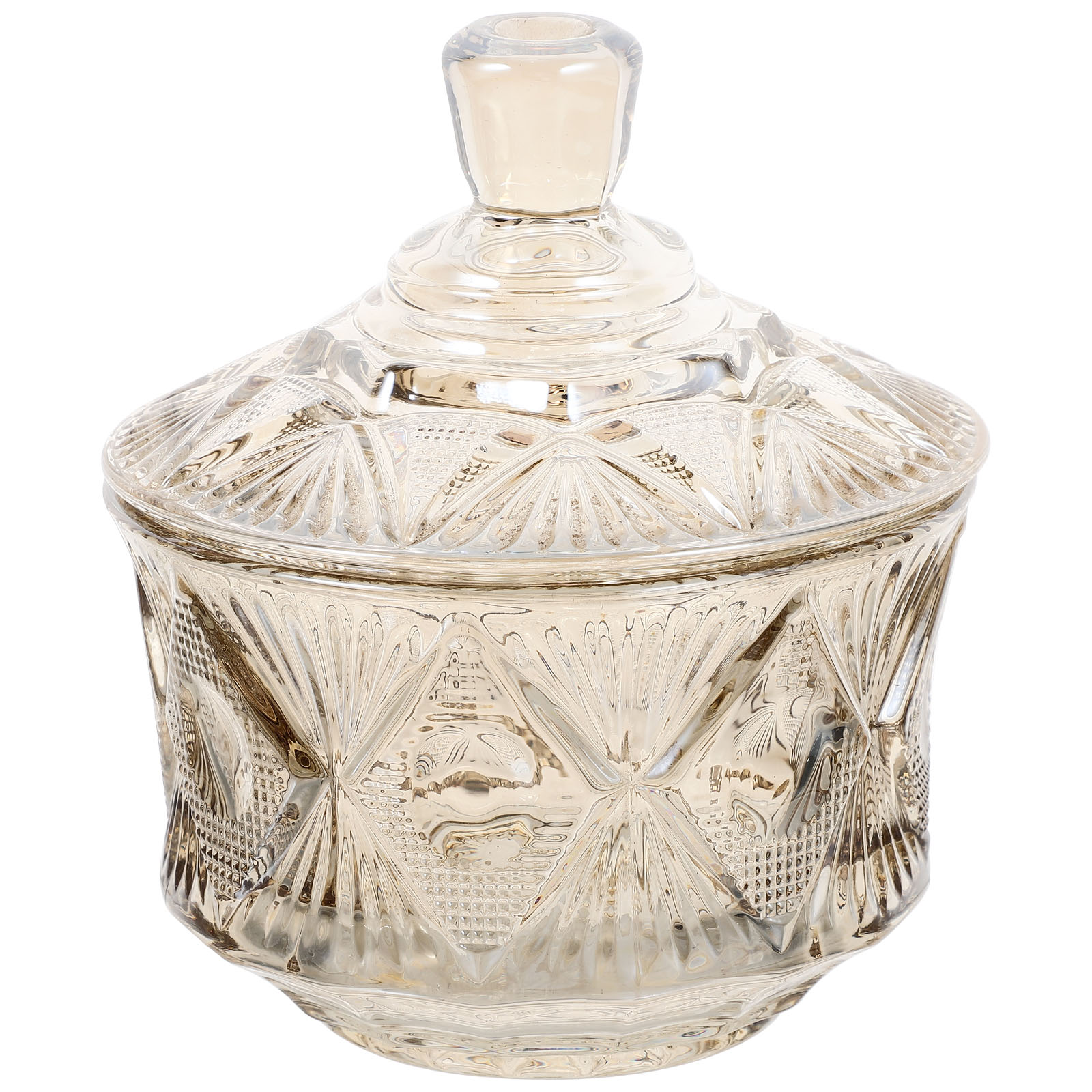 Candy Canister Jars, Glass Lidded Cube Candy Jar Household Kitchen ...