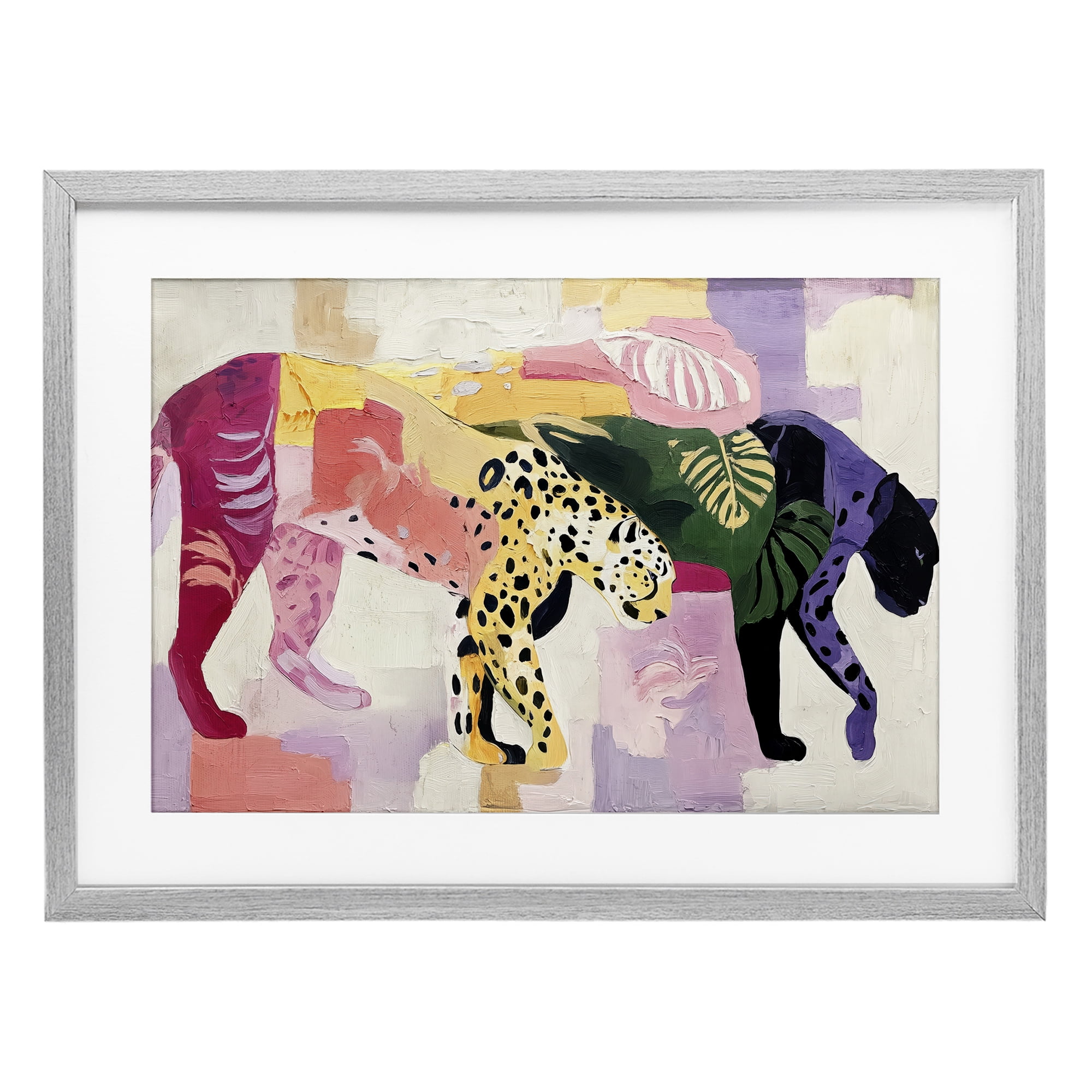 Candy Cats Tropical Wildlife Gray Framed Print Under Glass, design by ...