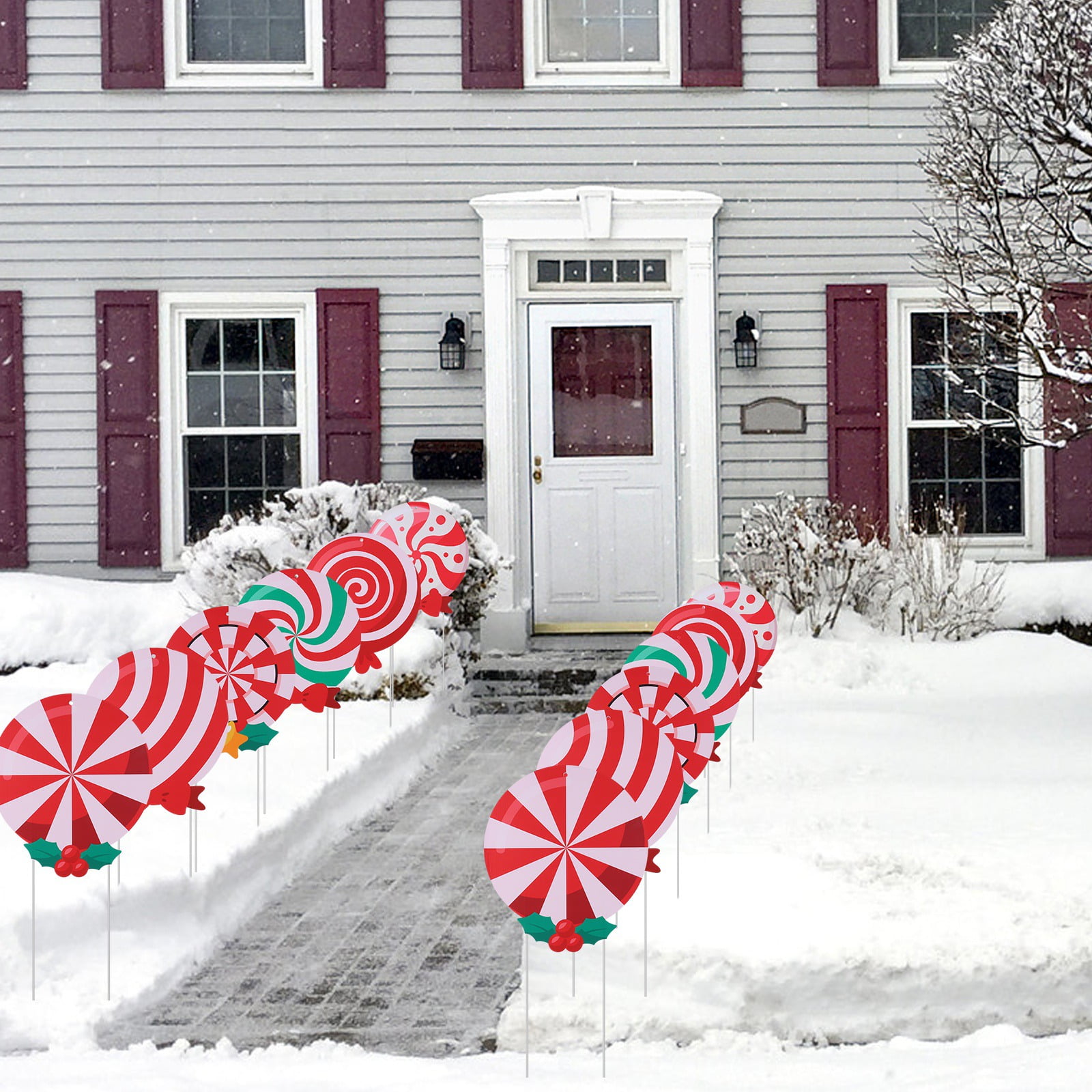 Candy Christmas Decorations Outdoor Yard Signs - 6Pcs Plastic ...