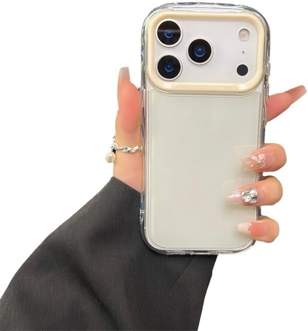 Candy Color Clear Shockproof Phone Case for iPhone (White,iPhone 15 Pro ...