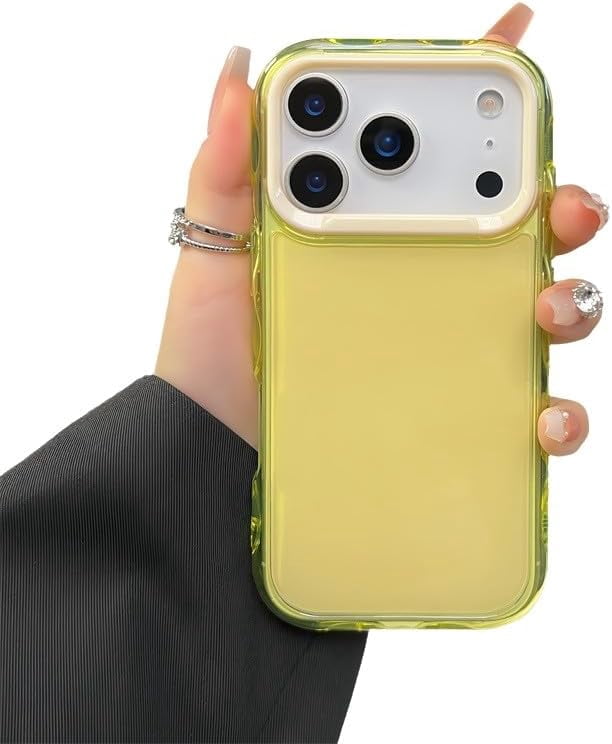 Candy Color Clear Shockproof Phone Case for iPhone (Yellow,iPhone 13 ...