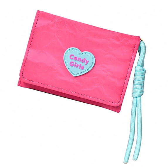 Candy Color Compact Purse With Heart Shaped Accent Efficient Card ...