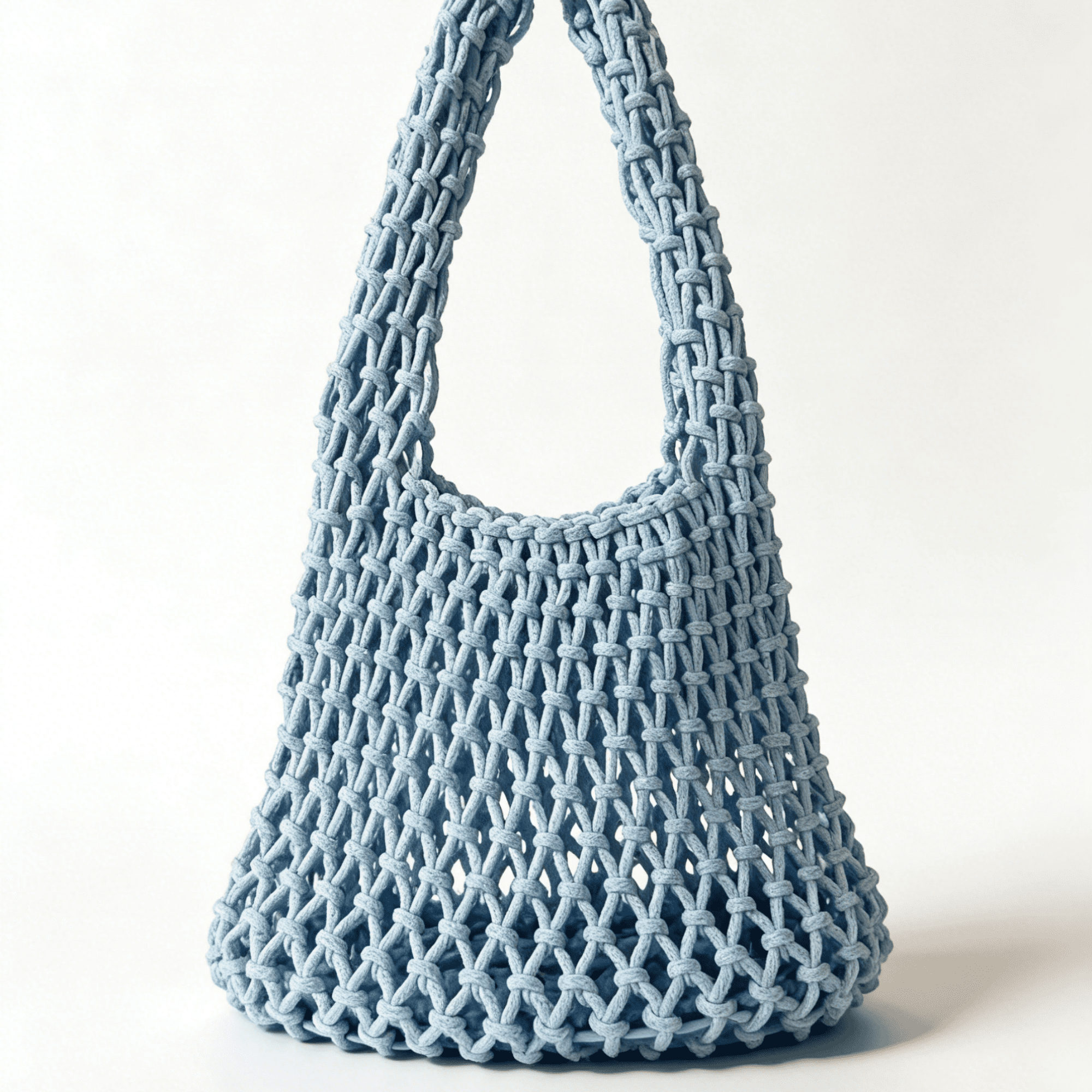 Candy Color Cotton Rope Hand-Woven Tote Bag - Hollow Mesh Beach Bucket ...