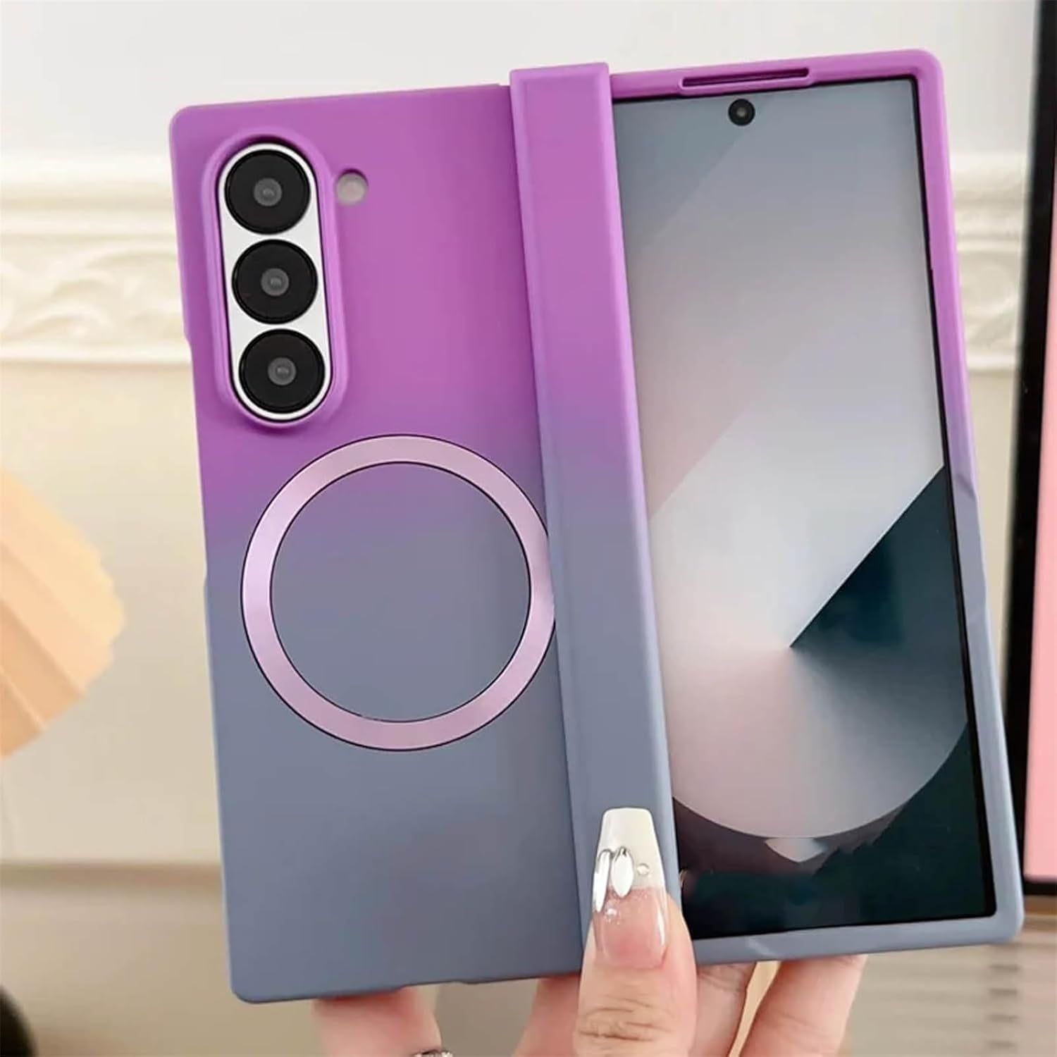 Candy Color Gradient Magnetic Case for Samsung Z Fold, Cute Gradient ...