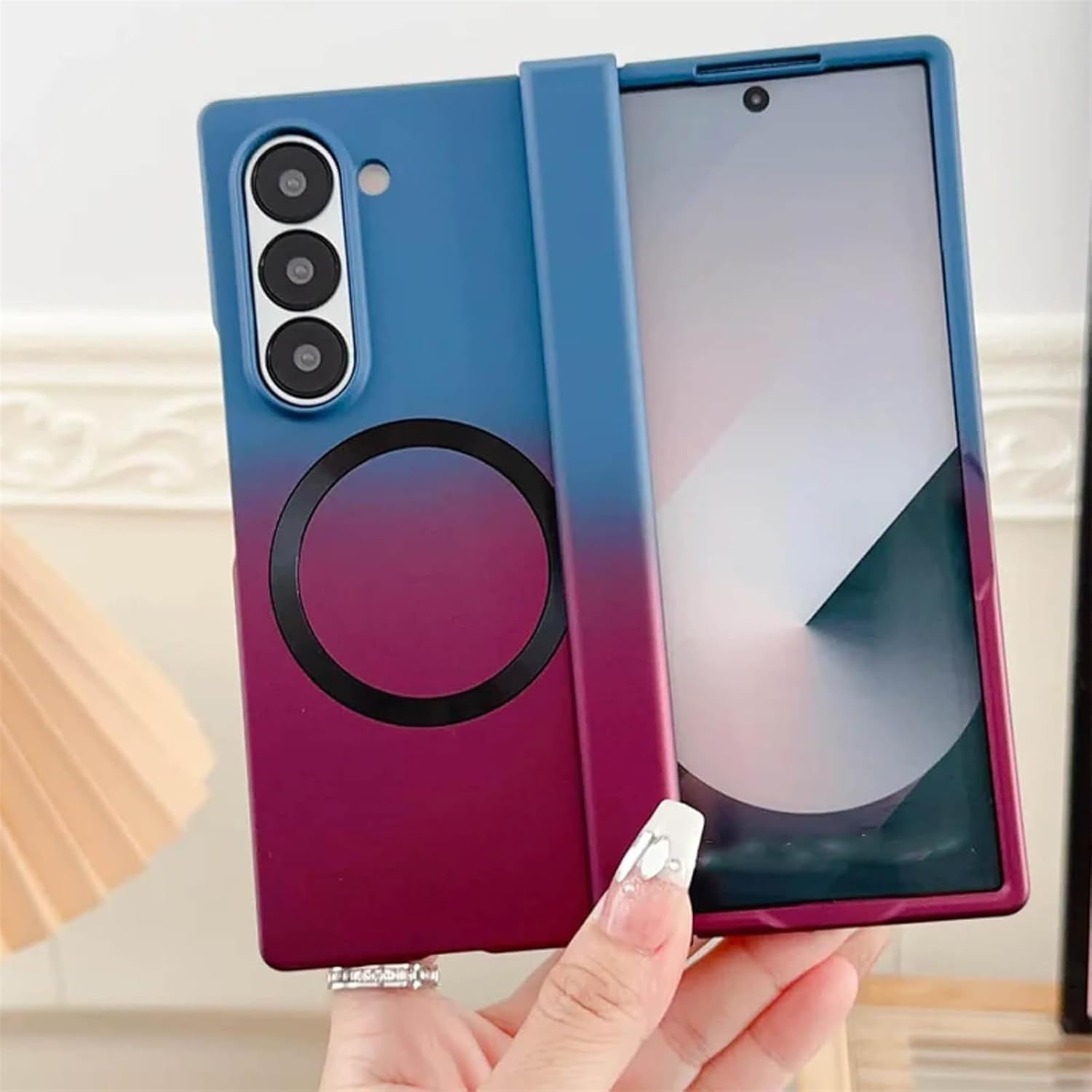 Candy Color Gradient Magnetic Case for Samsung Z Fold, Cute Gradient ...