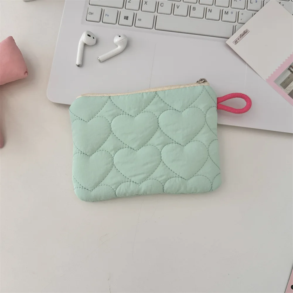 Candy Color Heart Shaped Cosmetic Bag Women Portable Earphones Lipstick ...