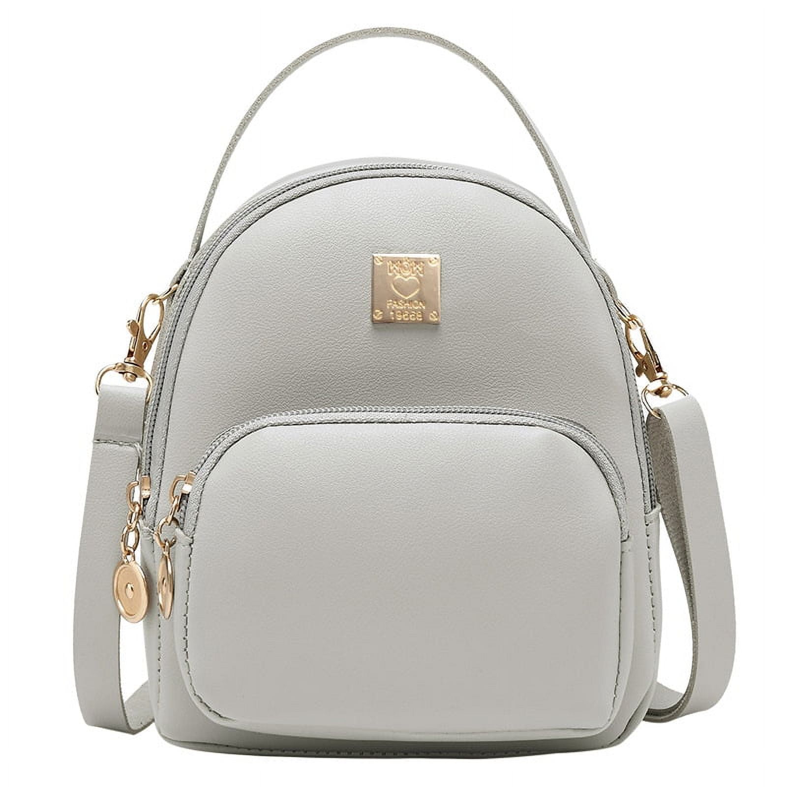 Candy Color Mini Backpack Soft PU Zipper Bag with Long Strap for Women ...